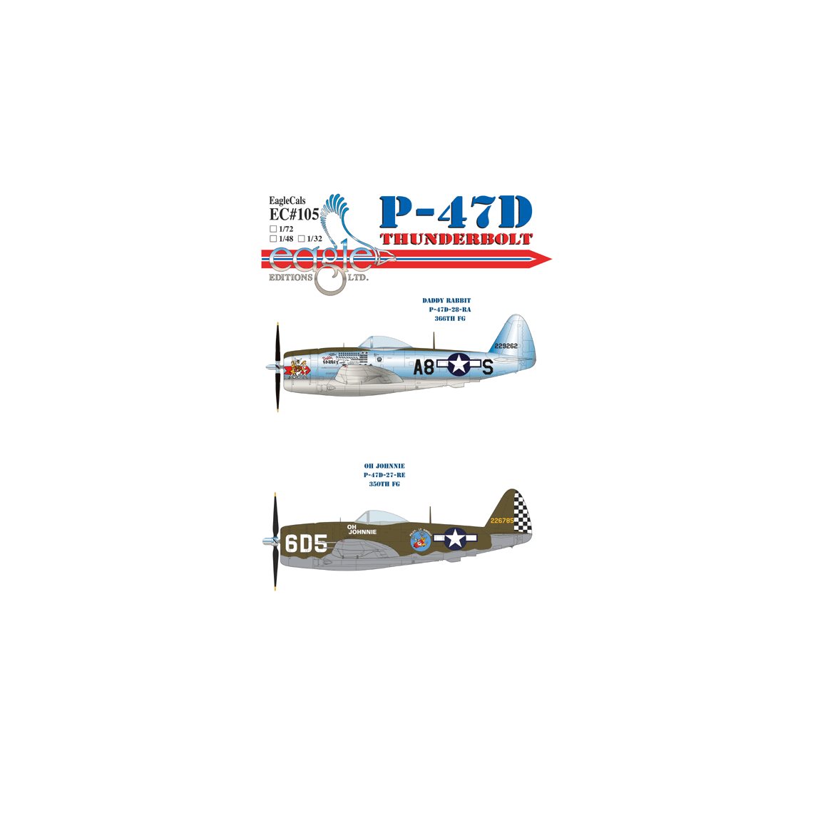 P-47 decals Daddy Rabbit and Oh Johnnie