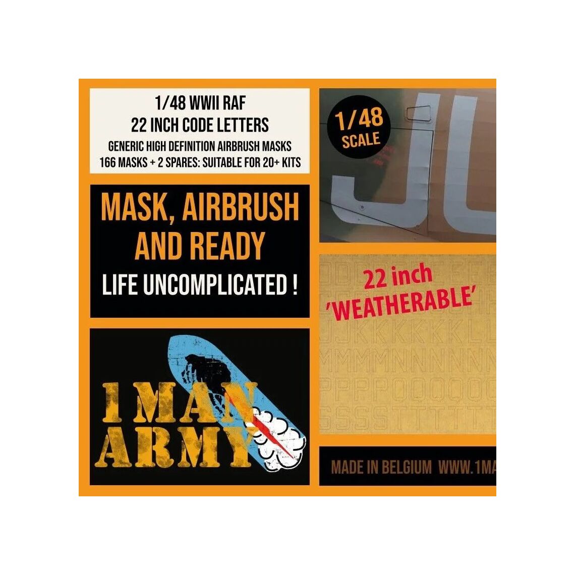 WWII RAF 22 Inch Code Letters 1ManArmy 48GEN502 1:48