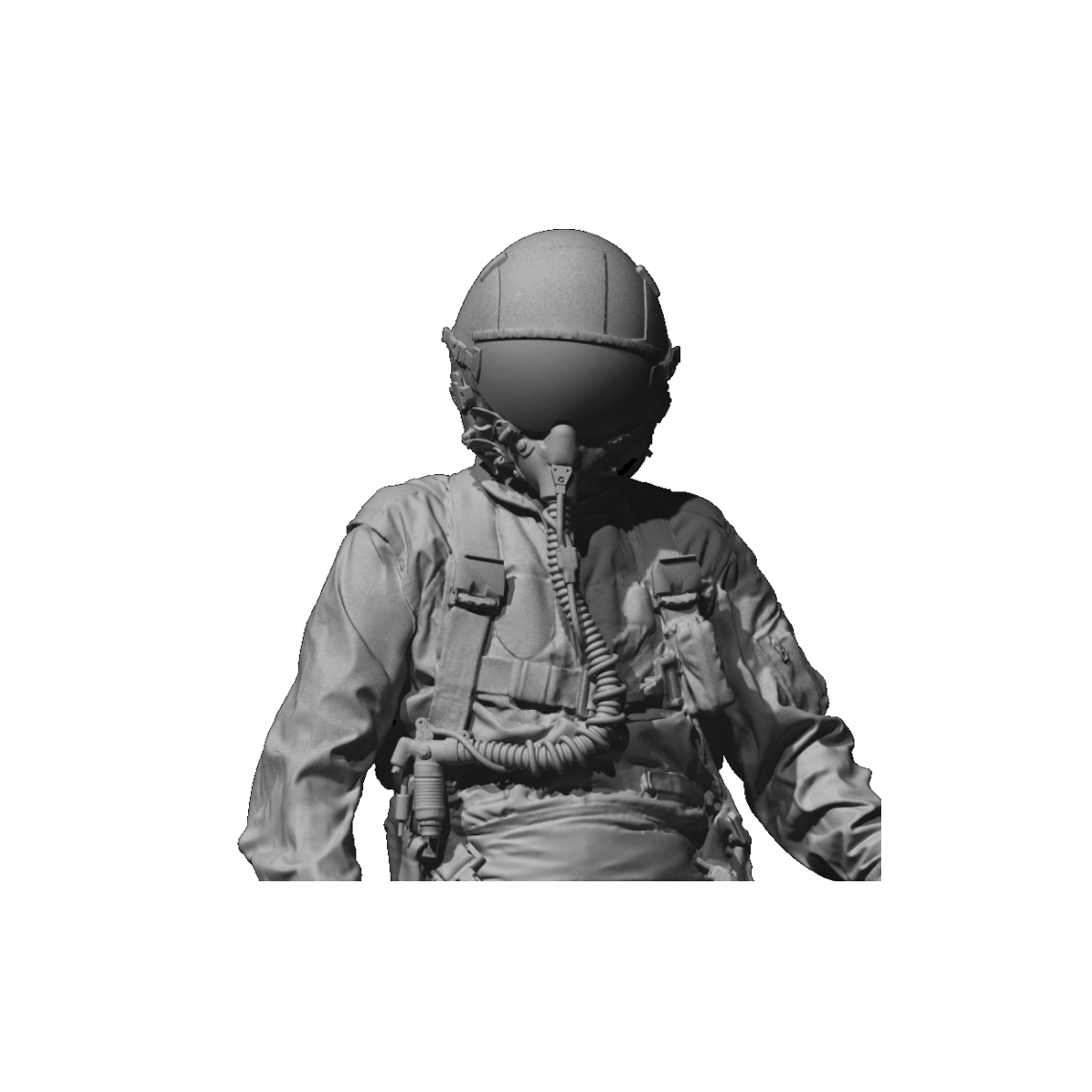 USAF modern F-15 WSO seated 7 with HGU-55 helmet, MBU-12 mask, looking ...