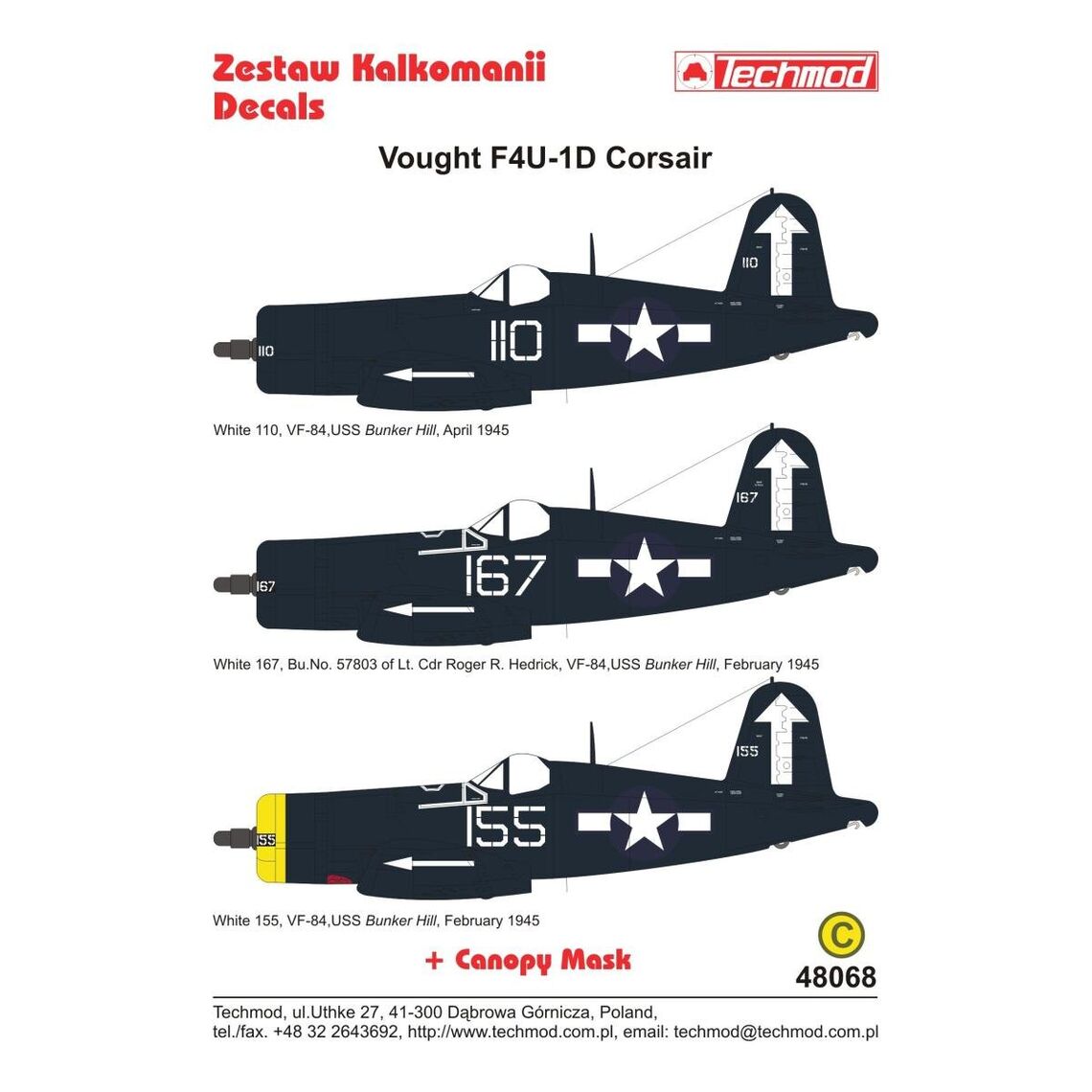 F4U-1D Corsair decal sheet