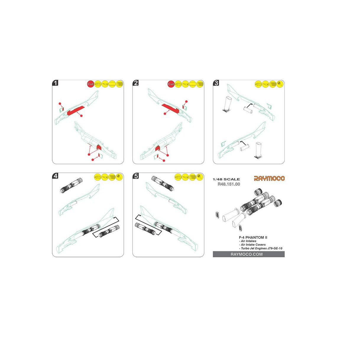 F-4J/E/EJ Air Intakes, air Intake covers, exhaust nozzles turbo jet ...