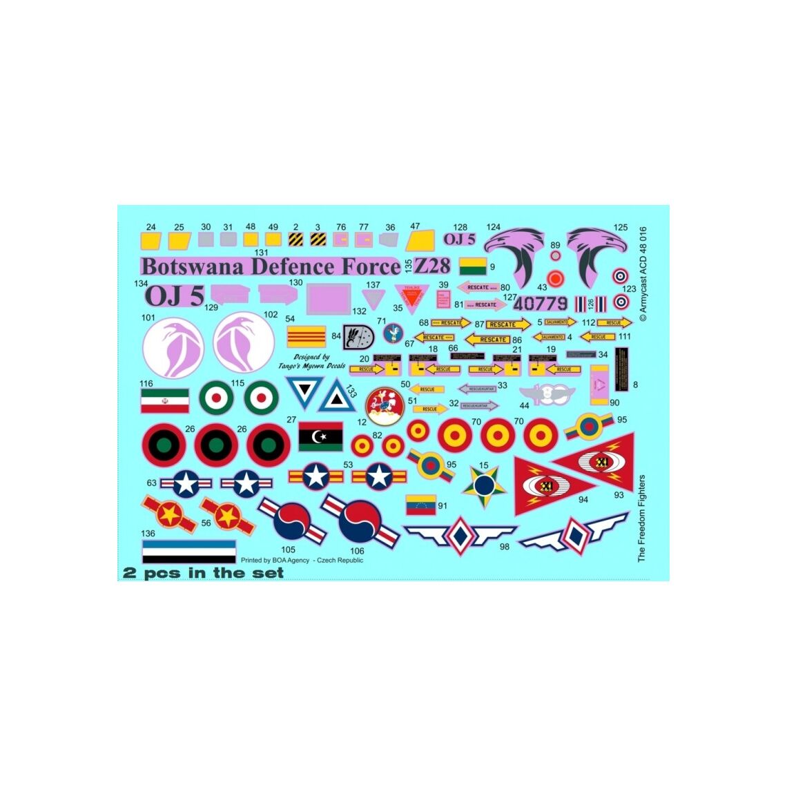 F-5A/B decal set for 13 users worldwide