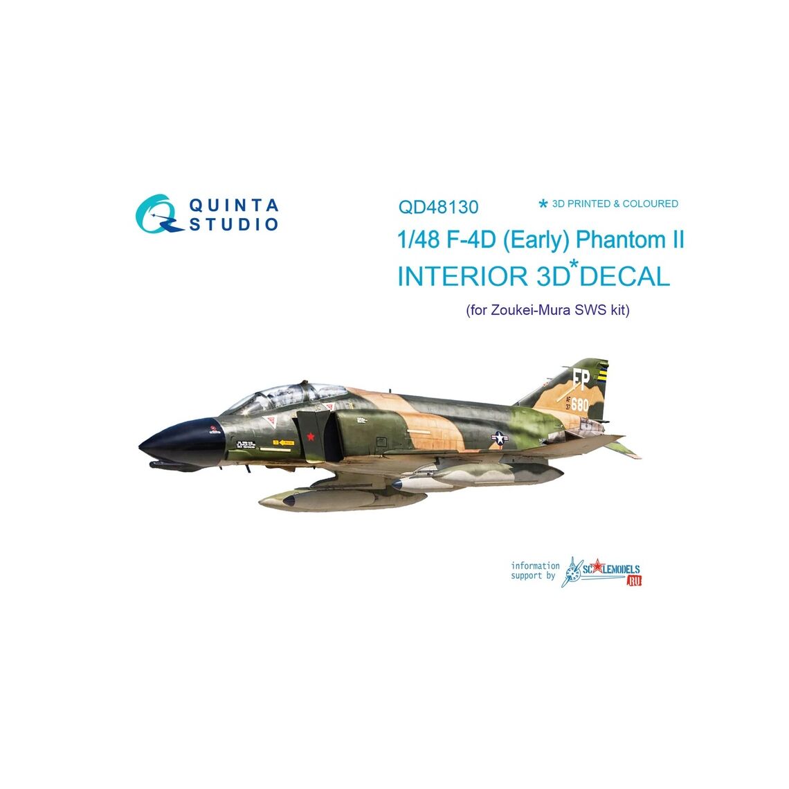 F-4D early 3D-Printed & coloured interior on decal paper