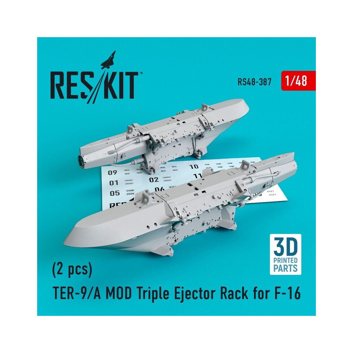 TER-9/A MOD Triple Ejector Rack (3D Printing) for F-16 (2 pcs)