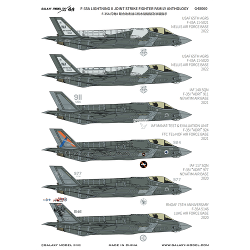 F-35A Lighting II Joint Strike decal color separation mask