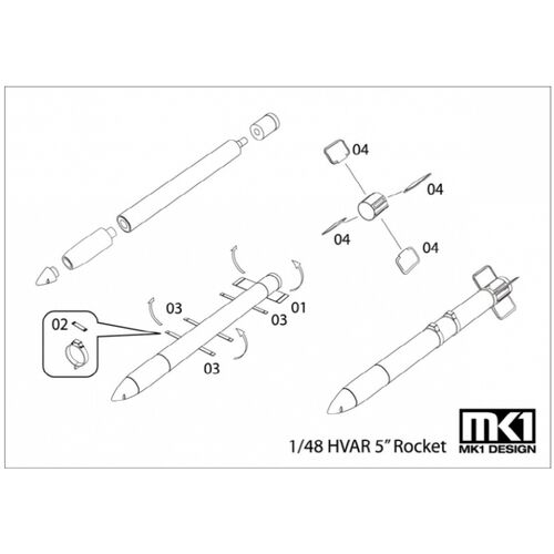 5 inch HVAR rocket (x 4)
