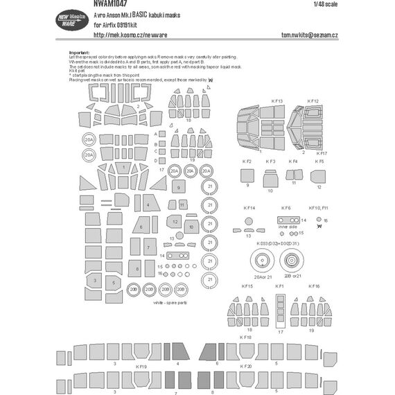 Avro Anson Mk.I BASIC kabuki masks