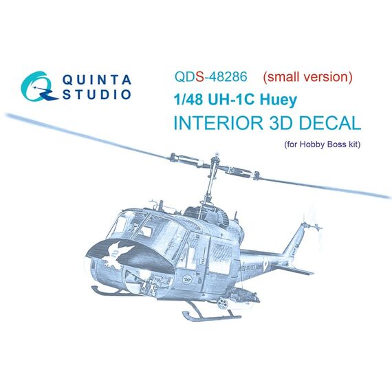 UH-1C 3D-Printed & coloured Interior on decal paper (small version)