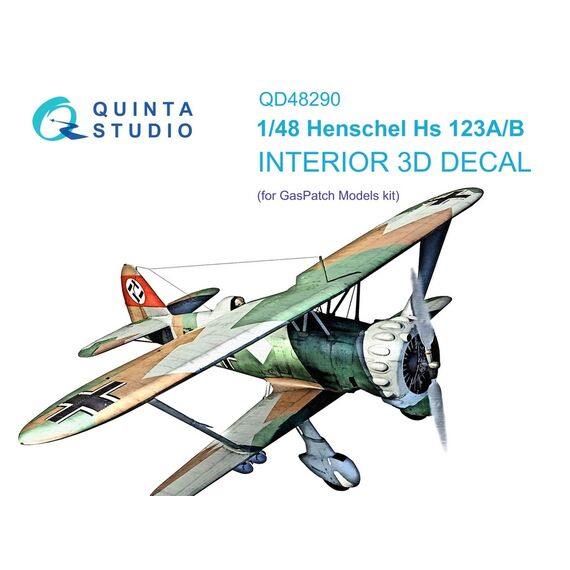 Henschel Hs 123A/B 3D-Printed & coloured Interior on decal paper