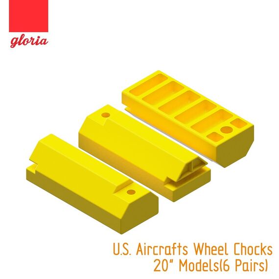 U.S. Aircrafts Wheel Chocks 20" Models (6 Pairs)