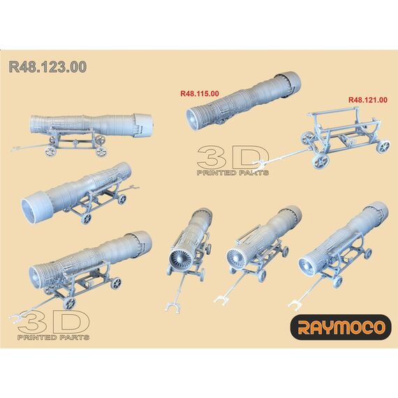 MiG-31 Turbo jet engine D-30F6 with engine transportation stand