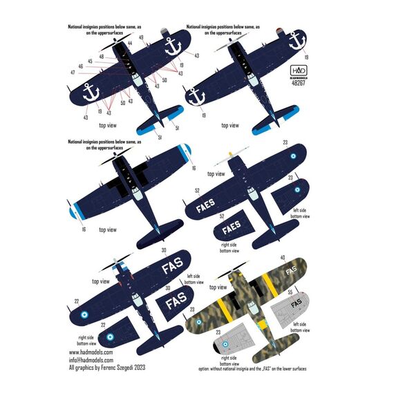 F4U- Corsairs decal sheet Part 2