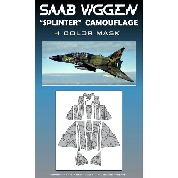 Saab 37 Viggen Splinter camo mask & decal