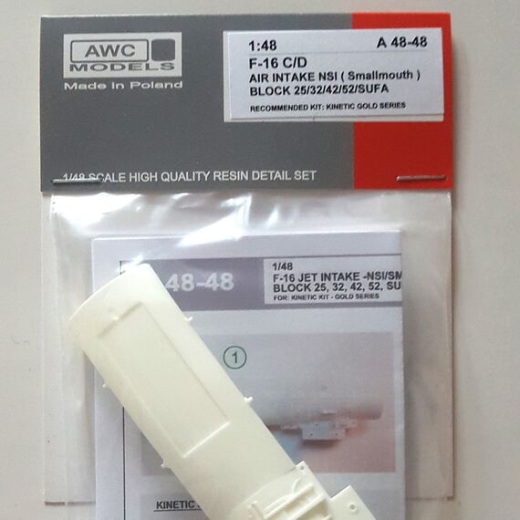 F-16C/D Air Intake NSI/ SmallMouth Block 25/32/42/52/SUFA AWC-Models A48-48 1:48