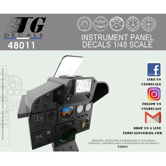 Instrument panel decals (for jets)