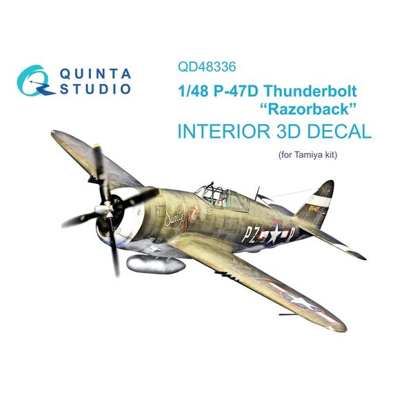 P-47D Thunderbolt Razorback 3D-Printed & coloured Interior on decal paper