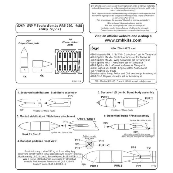 WW II Soviet Bombs FAB 250, 250kg (4 pcs)