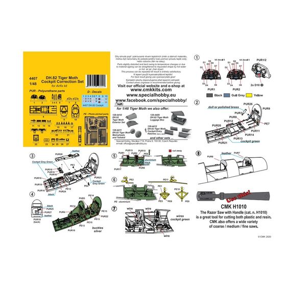 DH.82 Tiger Moth Cockpit correction set