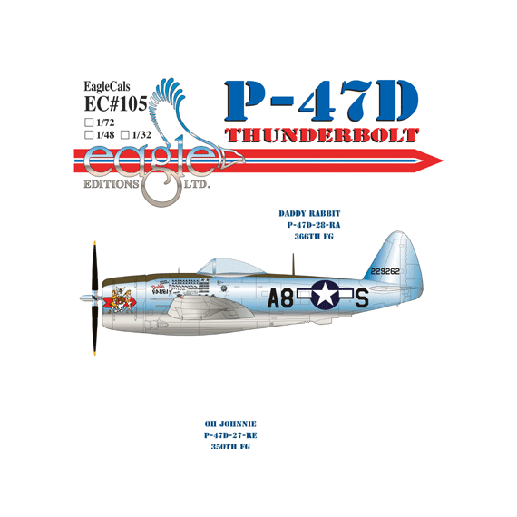 P-47 decals Daddy Rabbit and Oh Johnnie