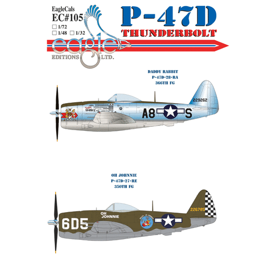 P-47 decals Daddy Rabbit and Oh Johnnie