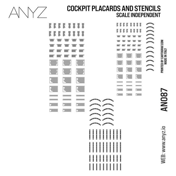 Cockpit placards and Stencils (Scale Independent)