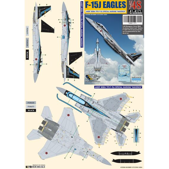 F-15J JASDF 306SQ "Maverick" DXM Decals 41-4171 1:48