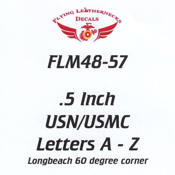 USN/USMC 5 inch Letters, Longbeach Font, A to Z (4 ea)