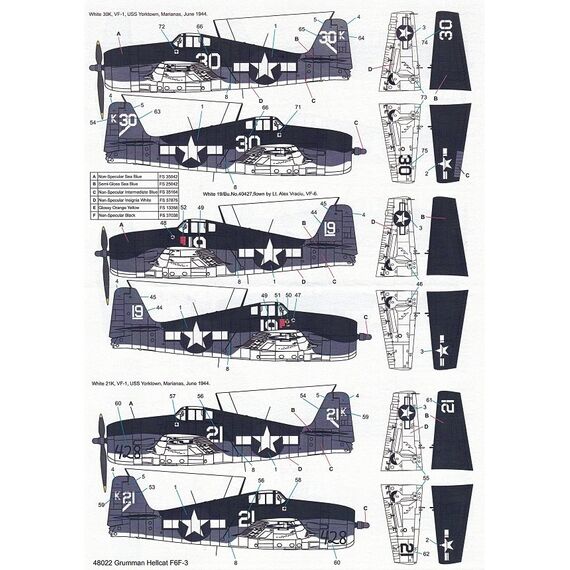F6F-3 Hellcat decal sheet