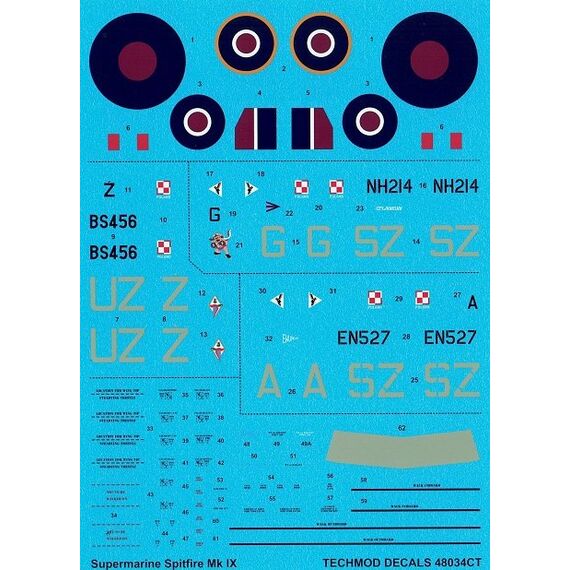 Spitfire Mk.IX decal sheet