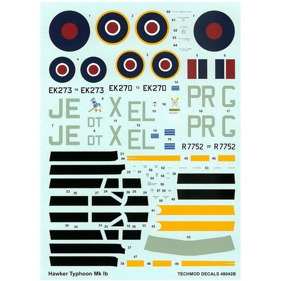 Hawker Typhoon IB decal sheet