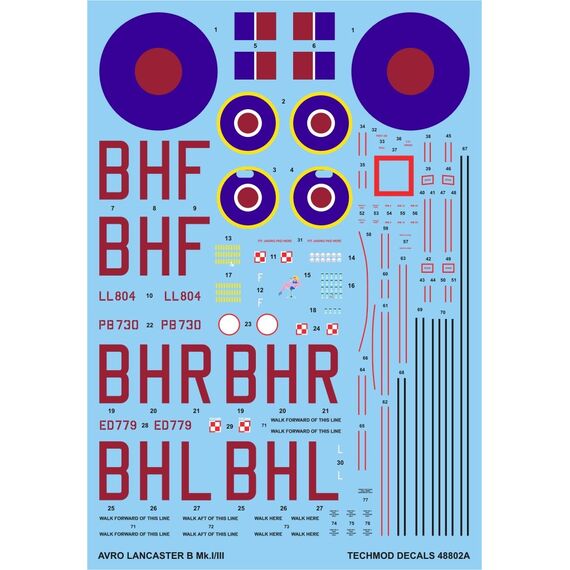 Lancaster B.I/III decal sheet