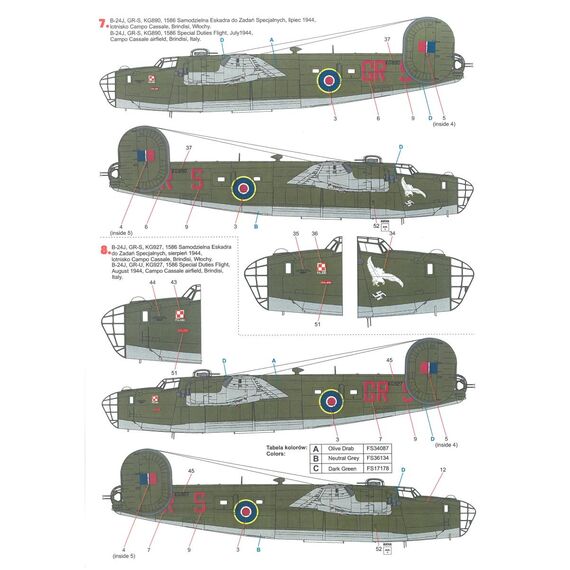 B-24 Liberator decal sheet