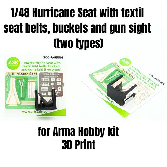 Hurricane seat with textil seat belts, buckels and gun sight