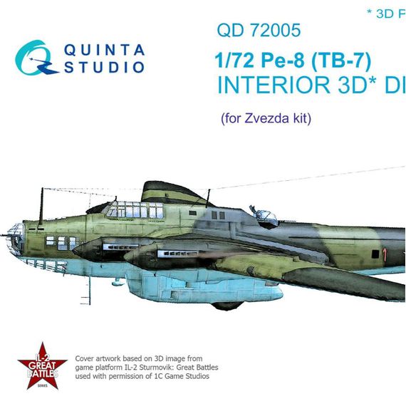Pe-8 (TB-7) cockpit 3D decal Quinta Studio QD72005 1:72