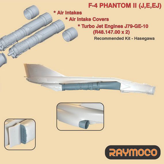 F-4J/E/EJ Air Intakes, air Intake covers, exhaust nozzles turbo jet ...