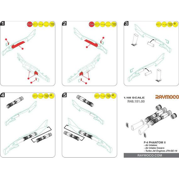 F-4J/E/EJ Air Intakes, air Intake covers, exhaust nozzles turbo jet ...