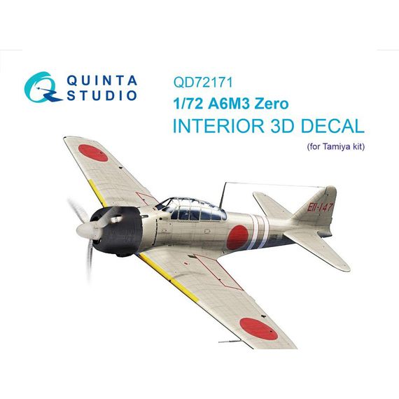 A6M3 Zero cockpit 3D decal Quinta Studio QD72171 1:72