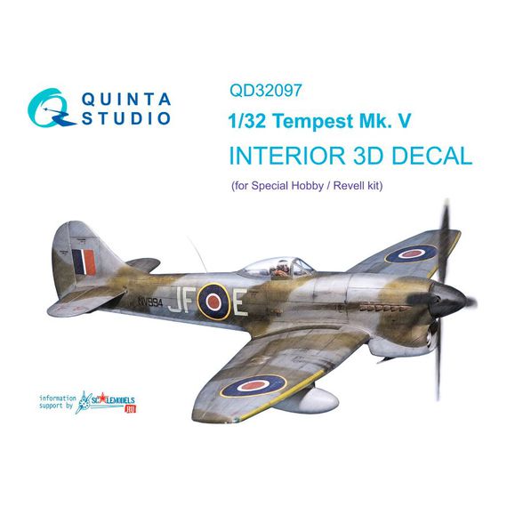 Tempest Mk.V cockpit 3D decal Quinta Studio QD32097 1:32