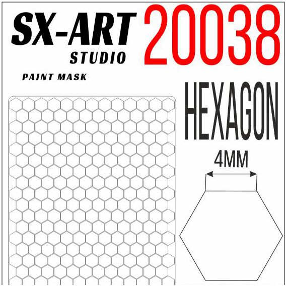 Hexagon paint mask with side 4mm