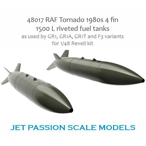 RAF Tornado 1980's 4 fin 1500L riveted fuel tanks Jet Passion Scale ...
