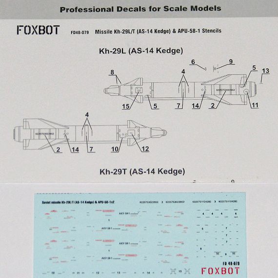 Missile Kh-29L/T (AS-14 Kedge) and APU-58-1 Stencils