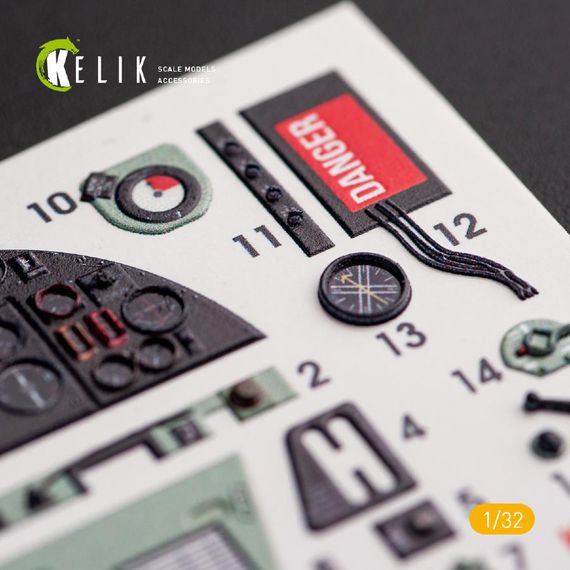 Hurricane Mk.IIB interior 3D Decal Kelik K32012 1:32