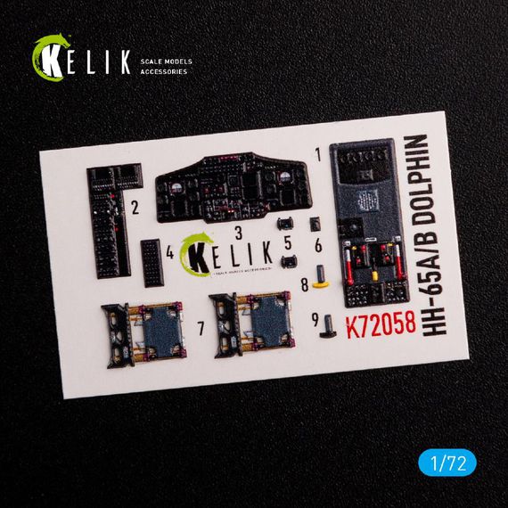 HH-65AB interior 3D decals Kelik K72058 1:72 (Dream Model)