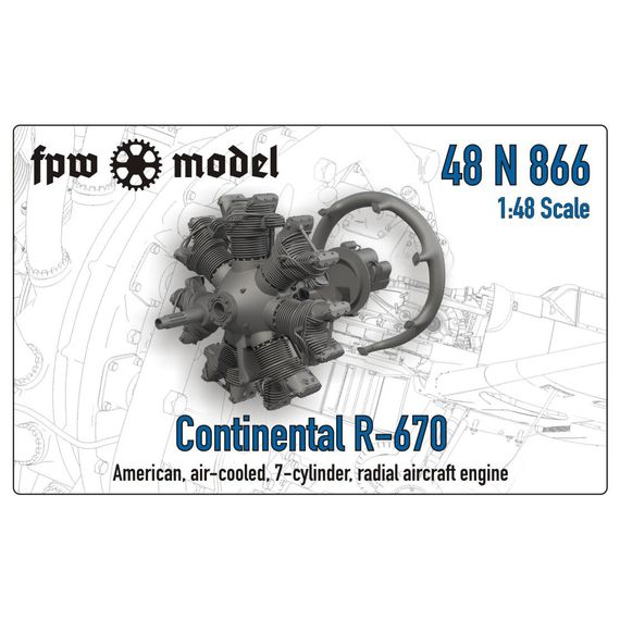 Continental R-670 FPW Model 48 N 866 1:48