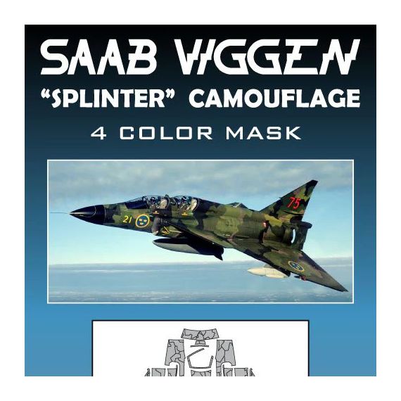 Saab 37 Viggen Splinter camo mask & decal