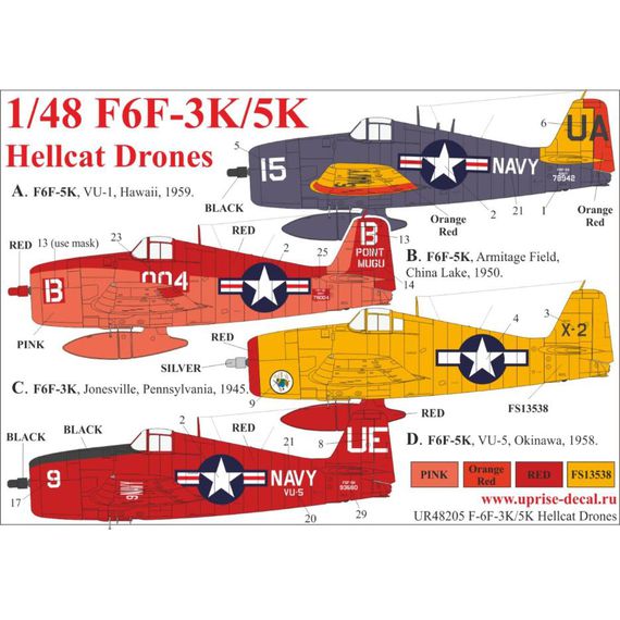 F6F-3K/5K Hellcat Drones with stencils