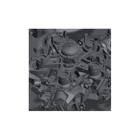 Main rotor hub and gear box, open configuration. No blades JAM-SCREW 48 ...