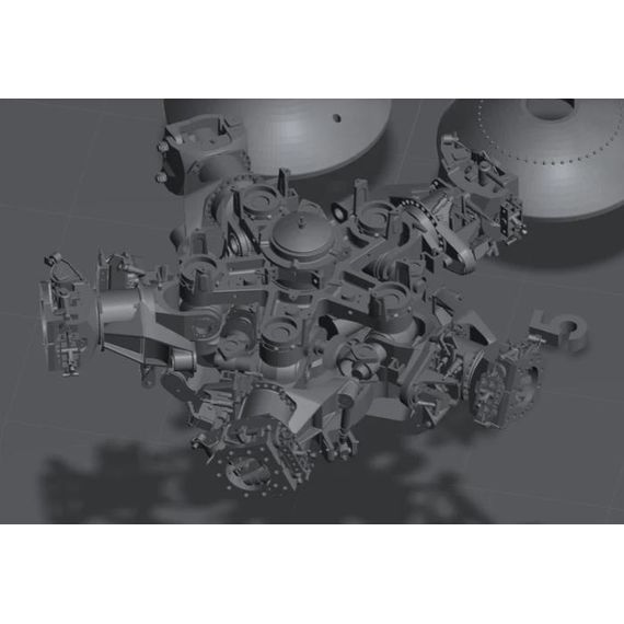 Main rotor hub and gear box, open configuration. No blades JAM-SCREW 48 ...