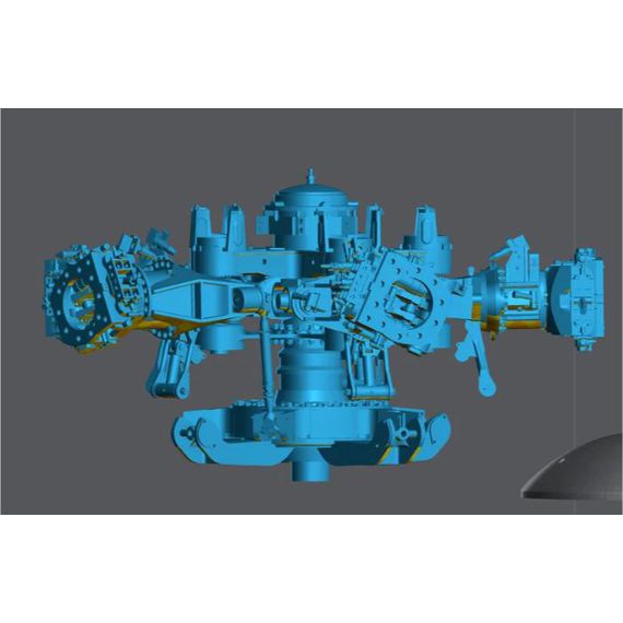 Main rotor hub and gear box, open configuration. No blades JAM-SCREW 48 ...