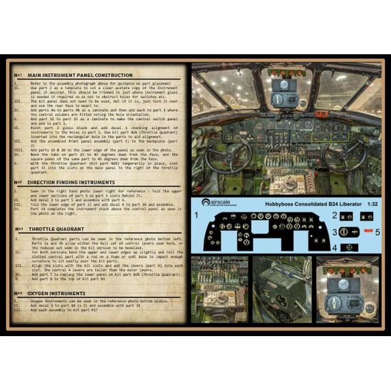 B-24 Liberator Cockpit upgrade Airscale PE32 LIB 1:32